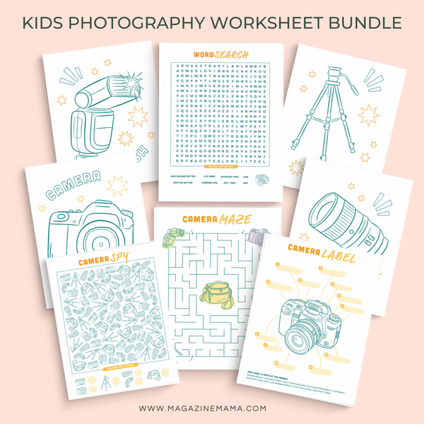 Kids Photography Worksheet Bundle - Magazine Mama