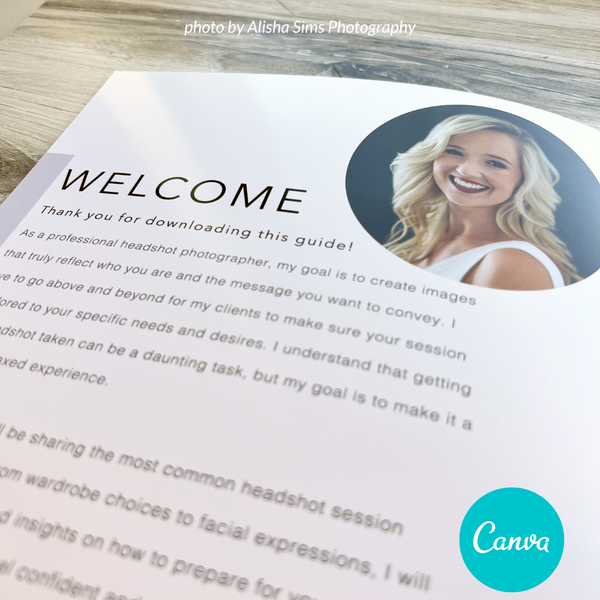 Canva Headshot Photography Lead Magnet Template - Magazine Mama