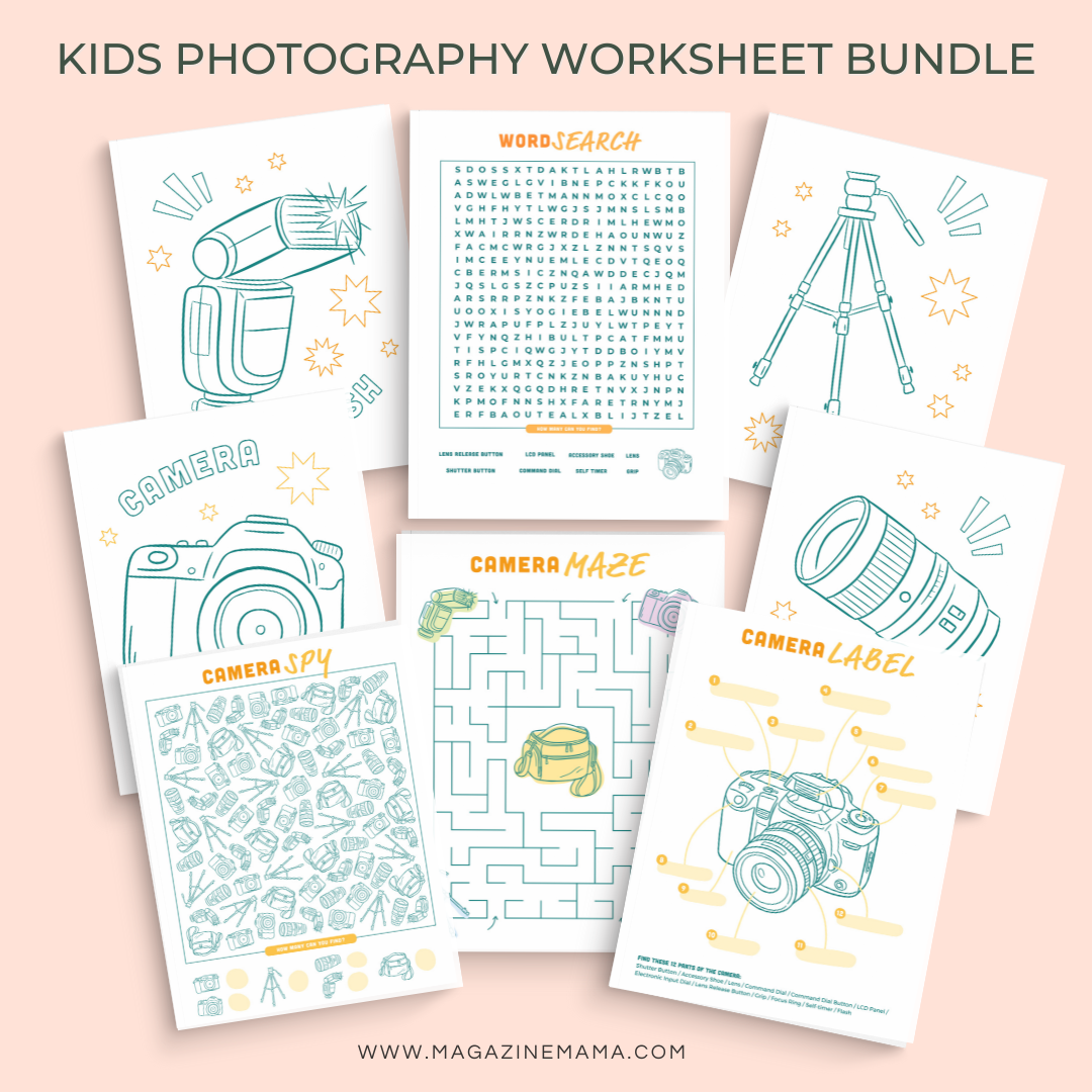 Kids Photography Worksheet Bundle - Magazine Mama