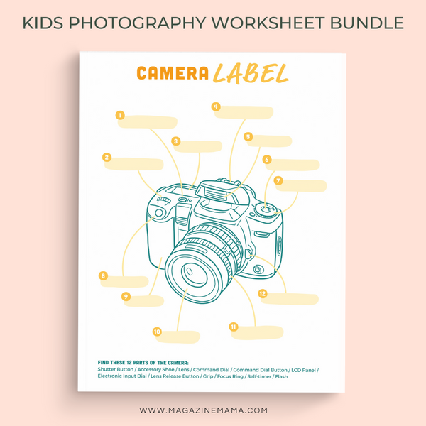 Kids Photography Worksheet Bundle - Magazine Mama