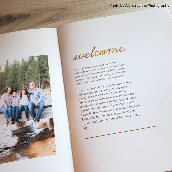 Family Photography Welcome Guide Template Magazine Mama