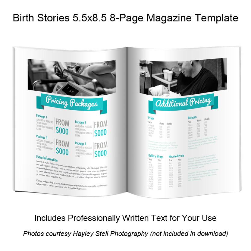 Birth Photography Labor & Delivery Magazine Template - Magazine Mama