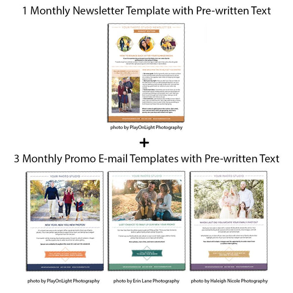 Photography E-mail Newsletter Templates - 12 Month Bundle - Magazine Mama